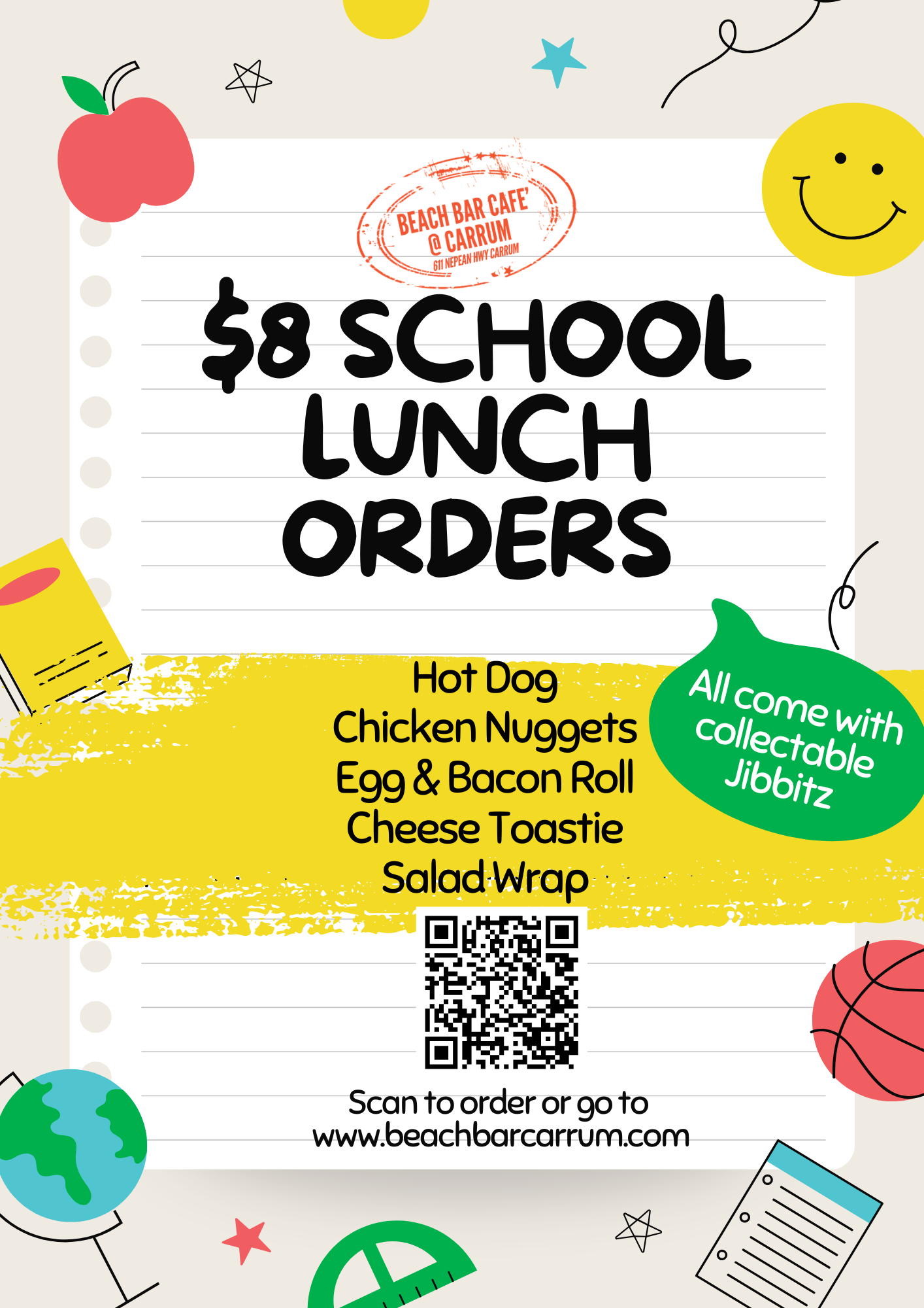 Carrum Primary Lunch Orders | Beach Bar @ Carrum Est 2020