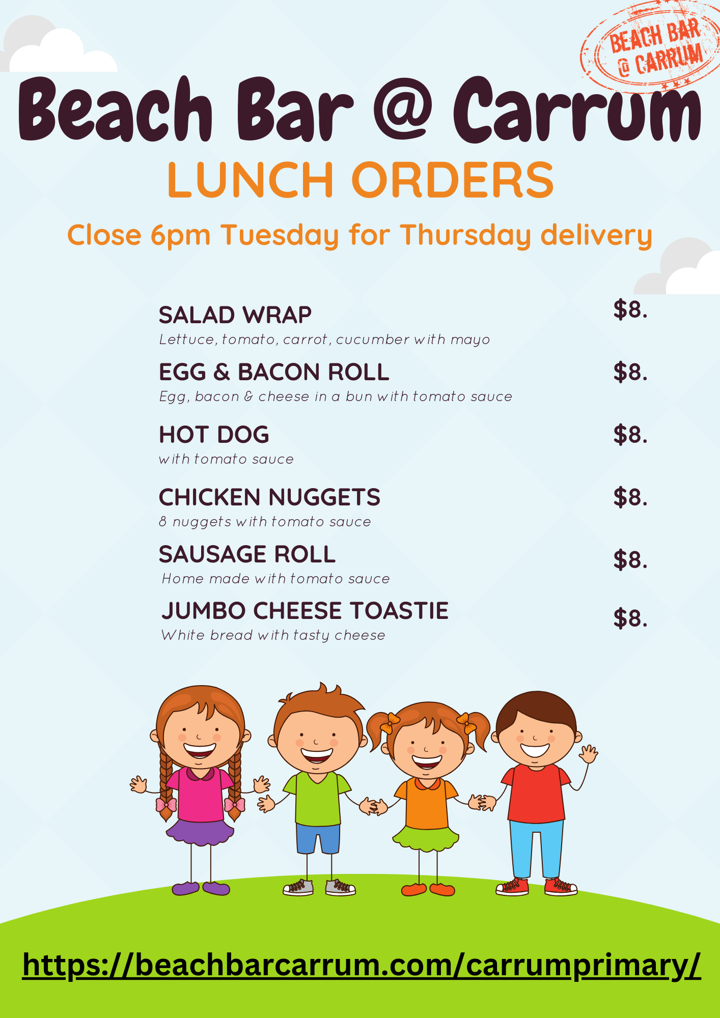Carrum Primary Lunch Orders | Beach Bar @ Carrum 611 Nepean Hwy Carrum